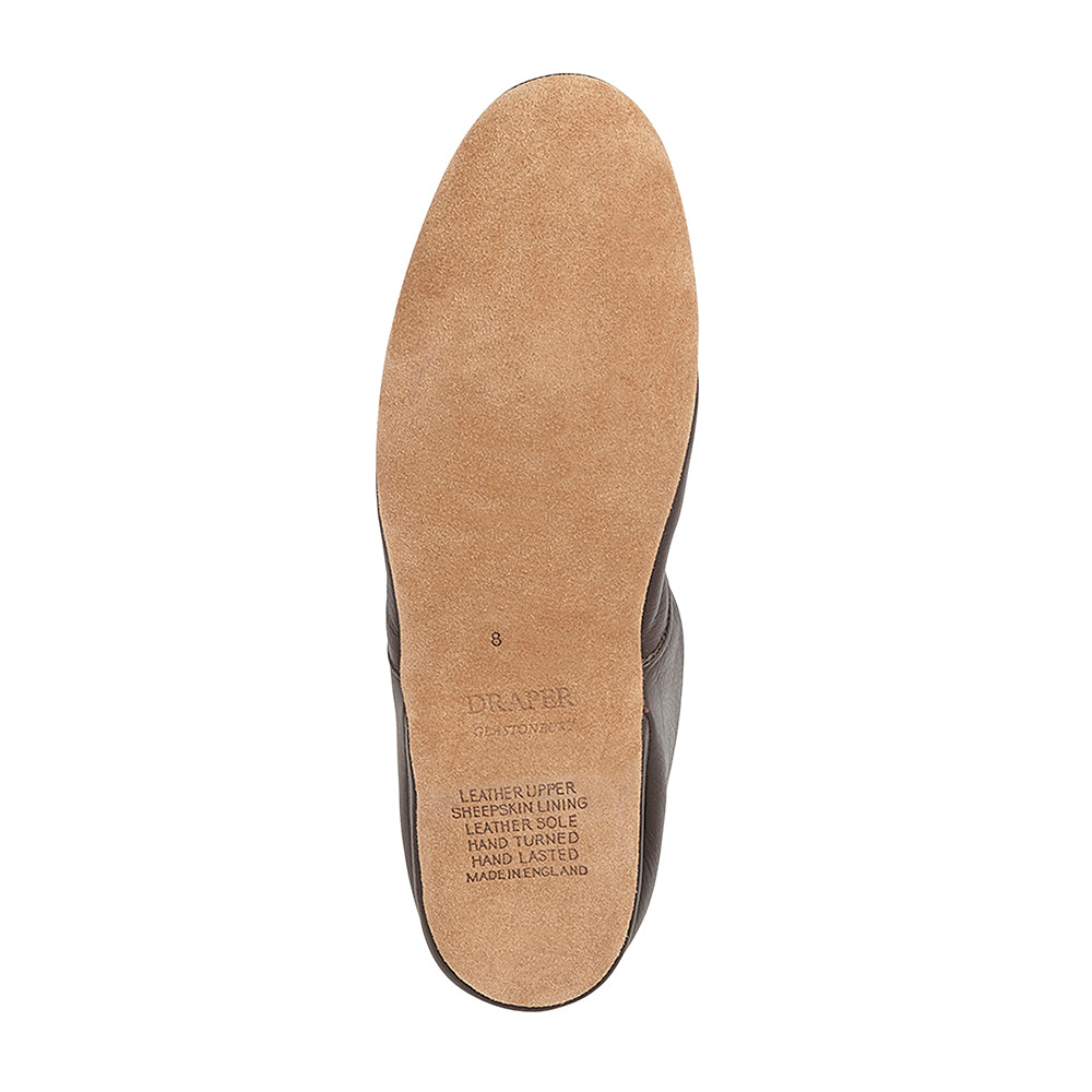 Philip | Classic Leather Sheepskin Slippers | Draper of Glastonbury